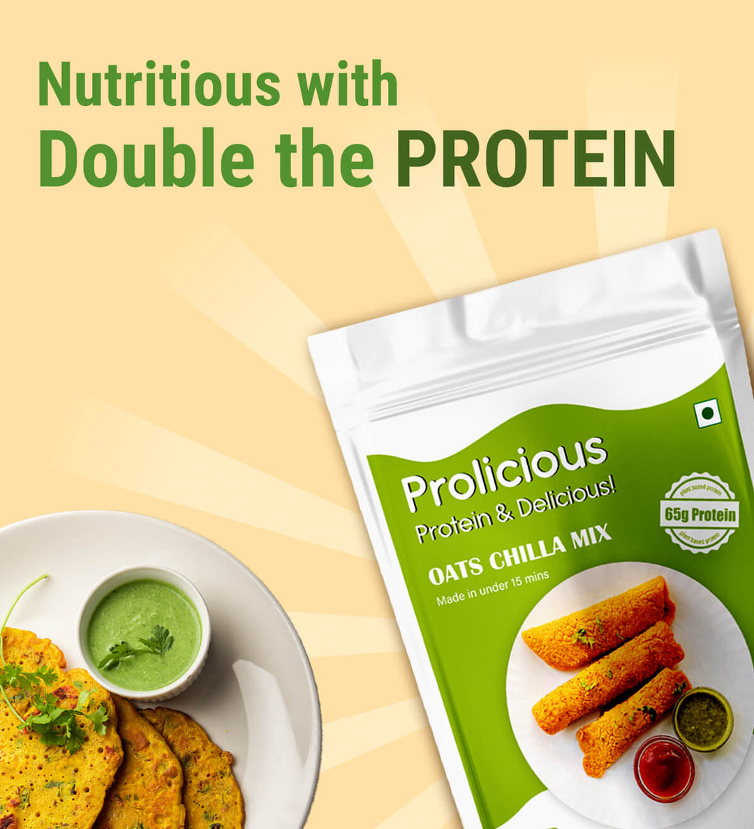 Buy High Protein Oats Chilla Premix At Best Price - Prolicious
