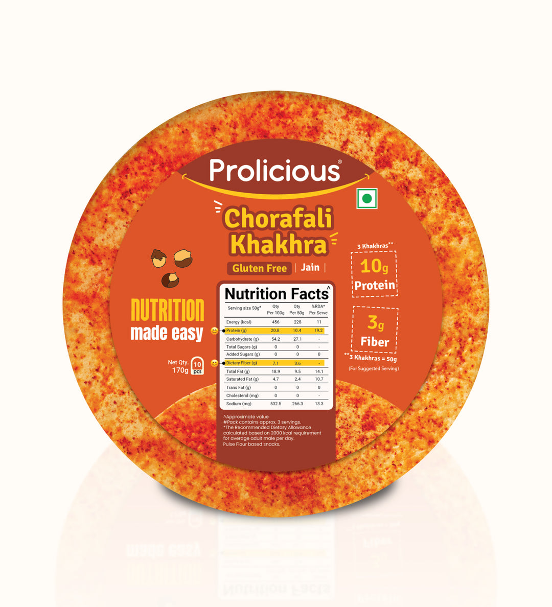 Buy Prolicious Gluten Free Chorafali Khakhra- High Protein | High Fiber