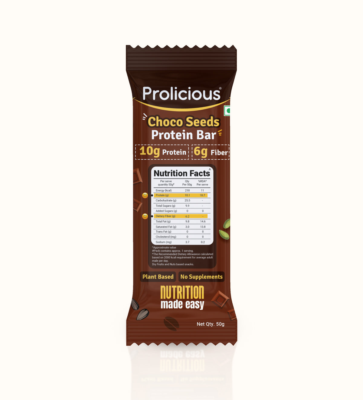 Prolicious Choco Seeds Bar with High Protein & Fiber