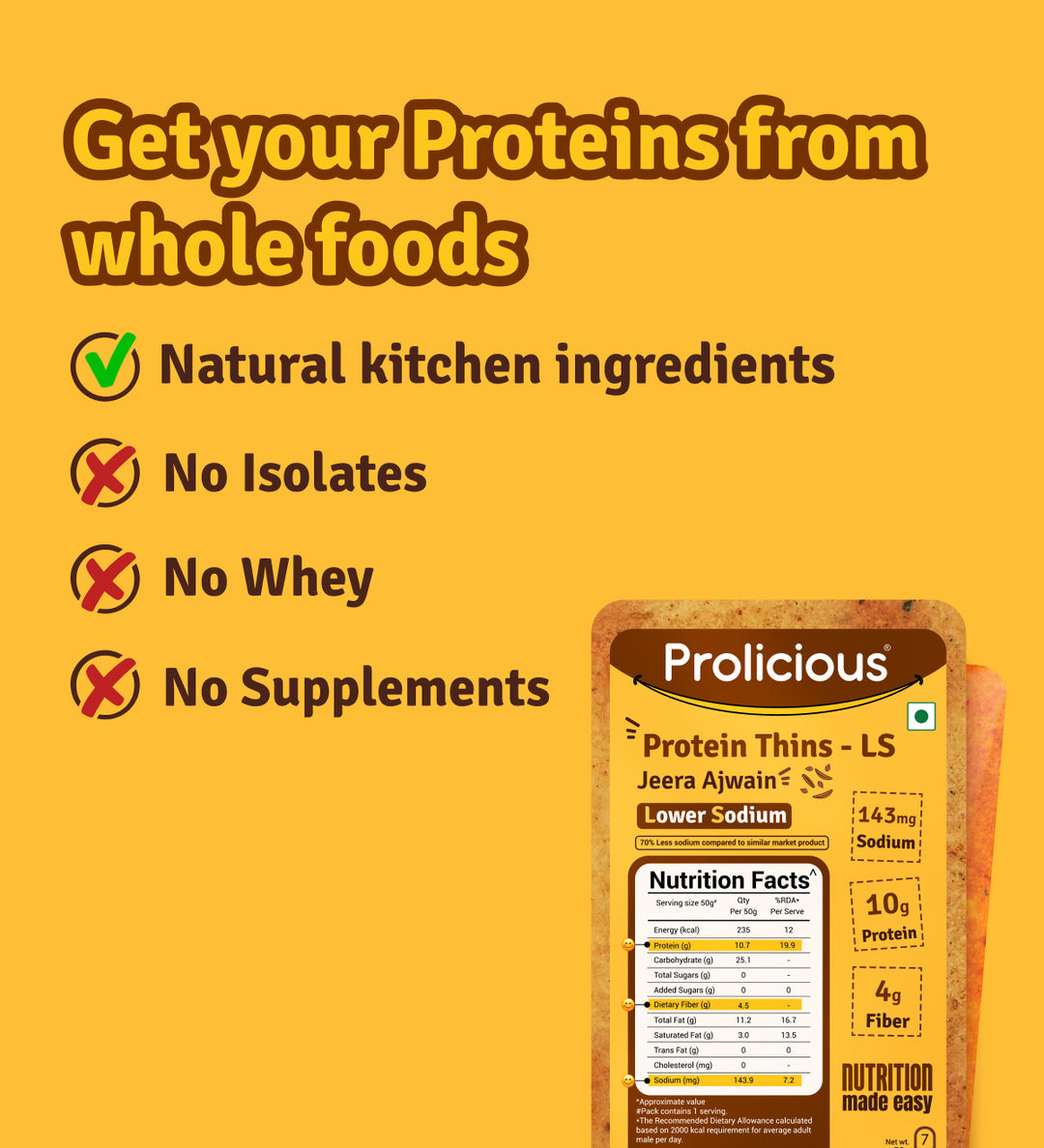 Buy Jeera Ajwain Lower Sodium Thins - Prolicious