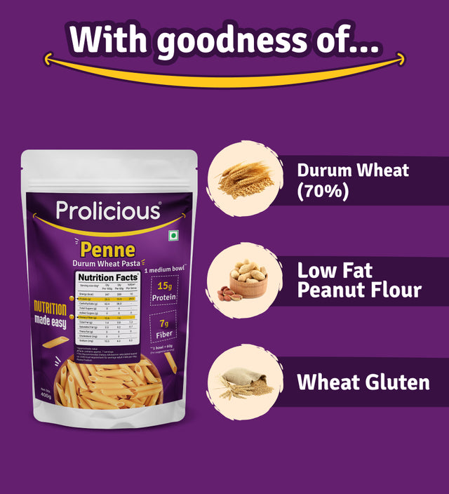 Protein Penne Pasta | High Protein & Fiber - Prolicious