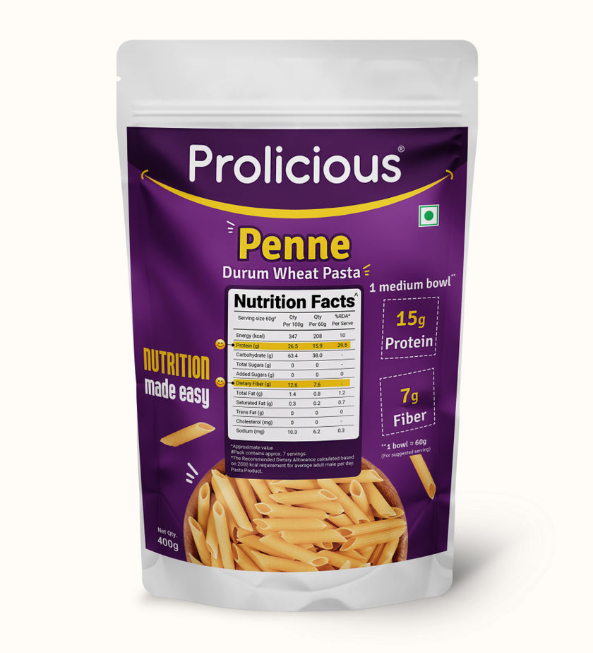 Protein Penne Pasta | High Protein & Fiber - Prolicious
