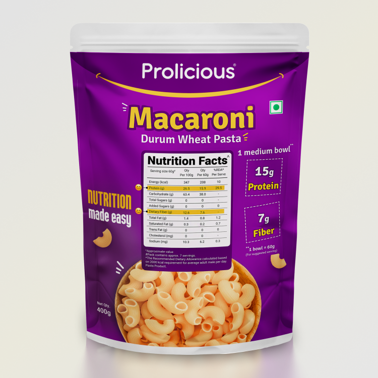 Protein Macaroni Pasta | High Protein & Fiber - Prolicious