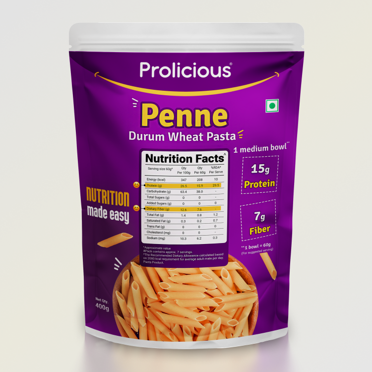 Protein Penne Pasta | High Protein & Fiber - Prolicious